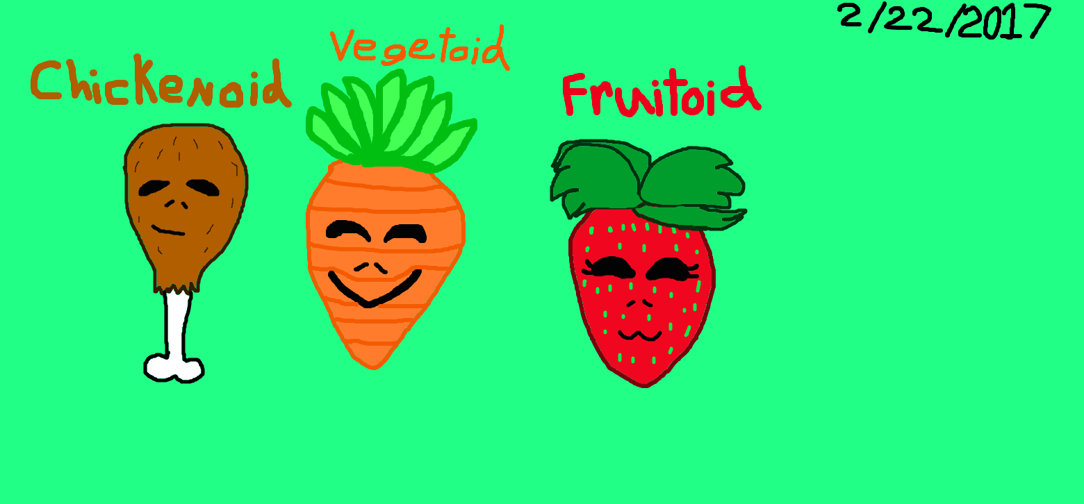 Vegetoid With Fruitoid and Chickenoid by Elzathehedgehog on DeviantArt