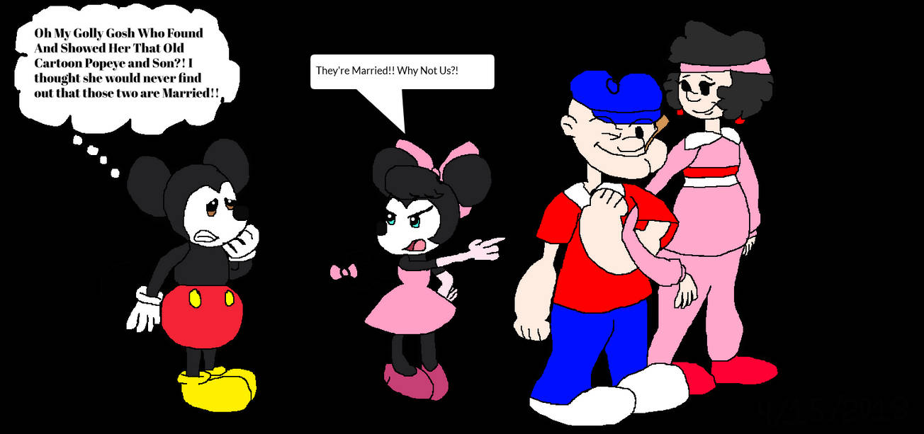 Minnie Finds Out Olive And Popeye Are Married by Elzathehedgehog on ...