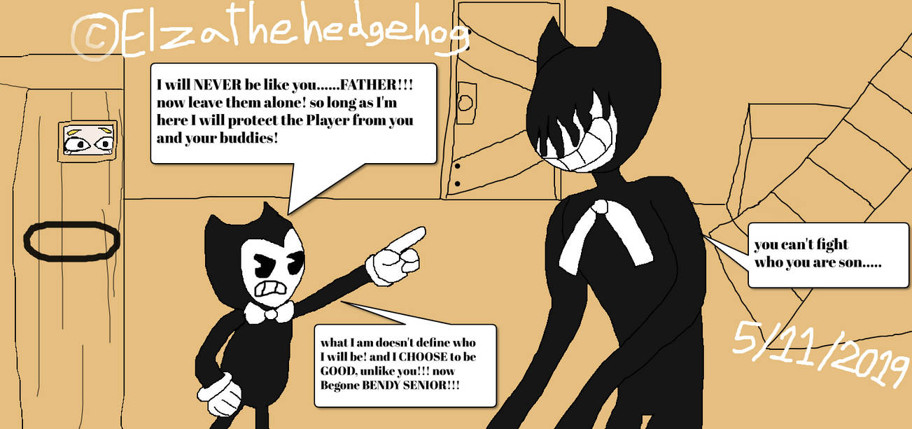 Bendy Jr Vs Bendy Sr: I Will Protect Them by Elzathehedgehog on DeviantArt