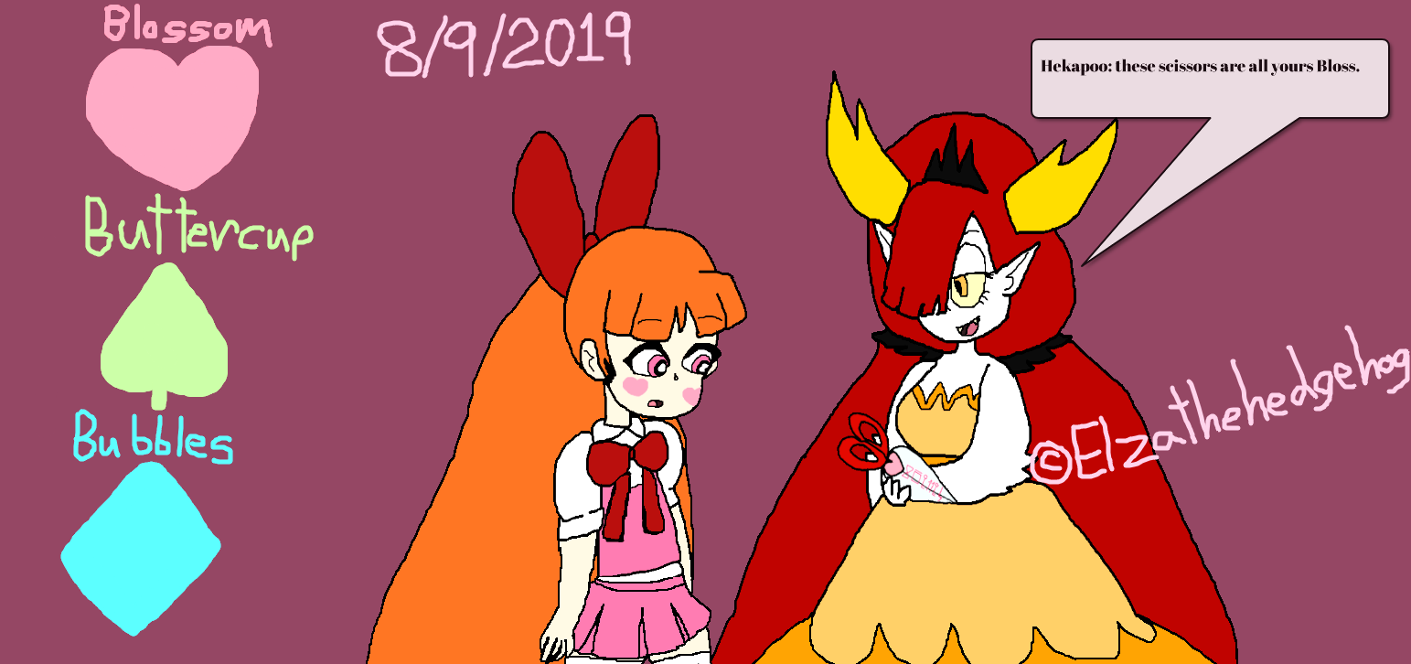 Hekapoo Gives Blossom Dimensional Scissors by Elzathehedgehog on DeviantArt