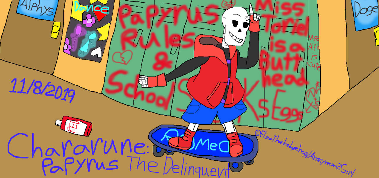 Chararune: Papyrus The Delinquent Skateboarding by Elzathehedgehog on ...
