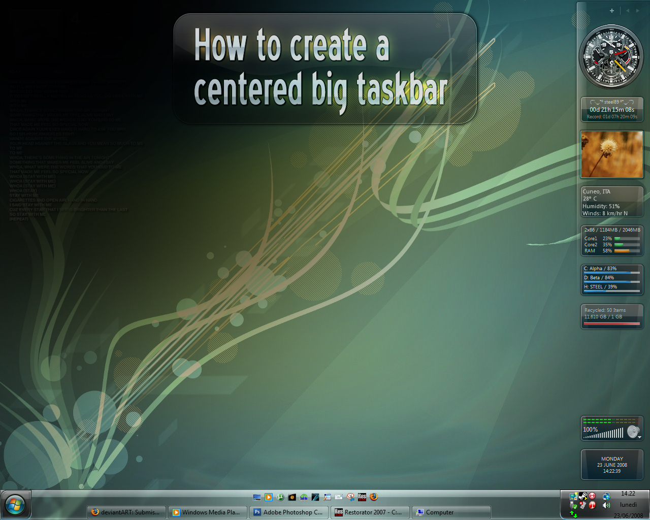 Centered Big Taskbar Trick by Steel89 on DeviantArt