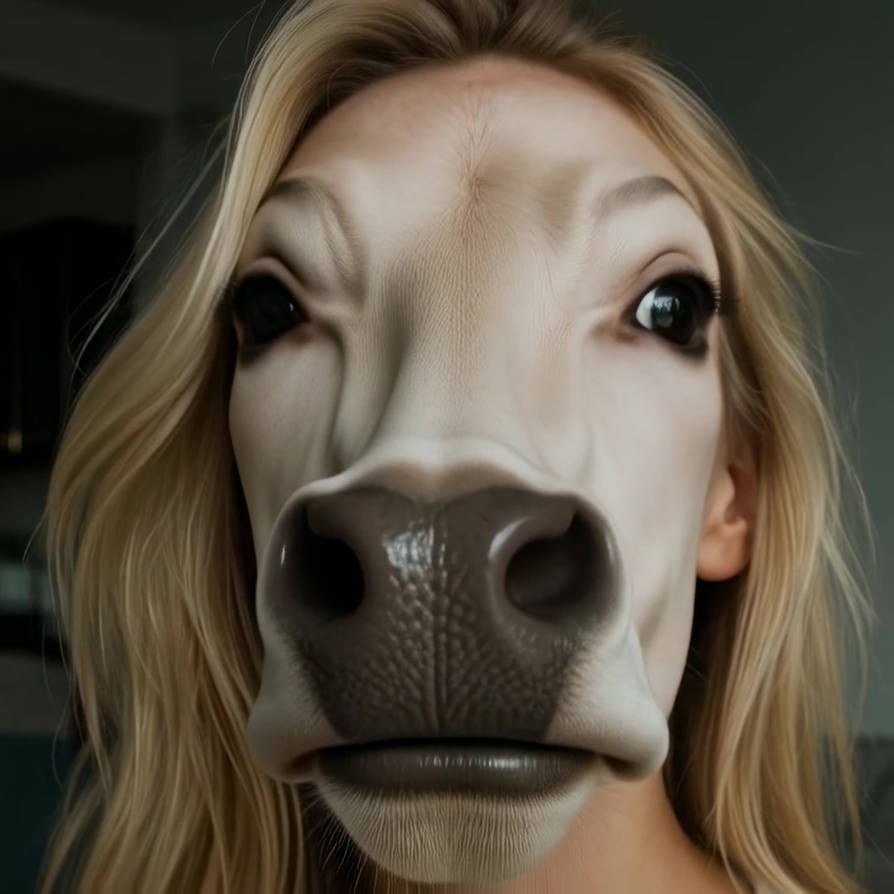 [Video] Blonde Cow Face Transformation by GirlsWithSnouts on DeviantArt