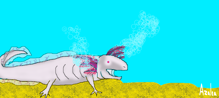 Axolotl yawn by AzaleaTheRainwing on DeviantArt