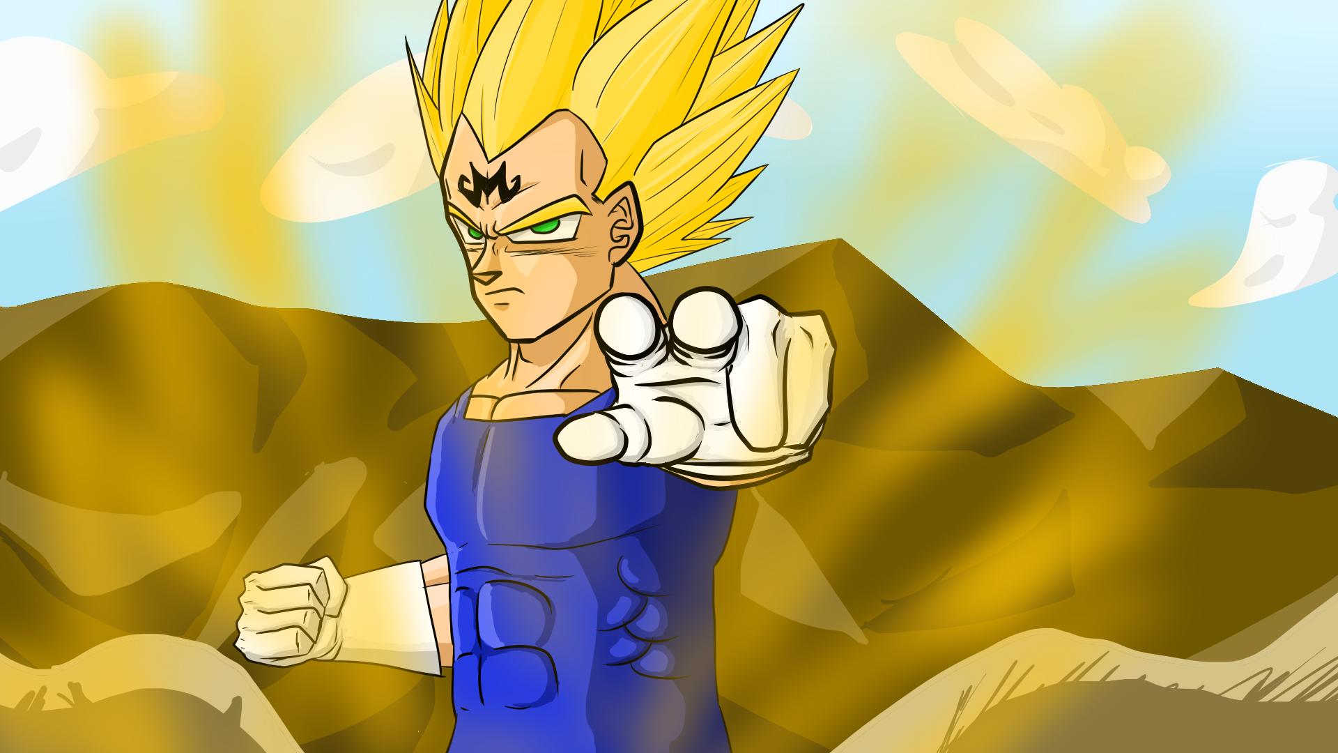 Vegeta Hair Animation Test by ItsJustJaxon on DeviantArt