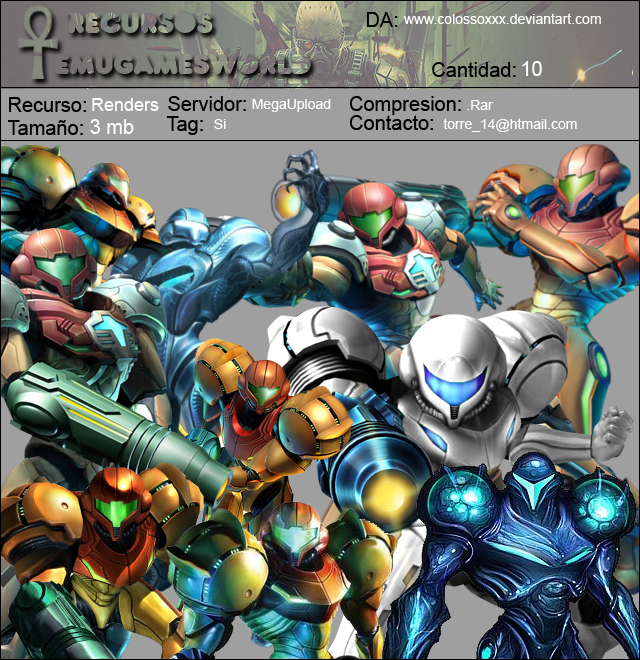 Renders Samus by ColossoxXx on DeviantArt