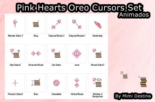 Kawaii Cute Pink Heart Oreo Cursors Cursores by SweetPinkGalaxy on ...