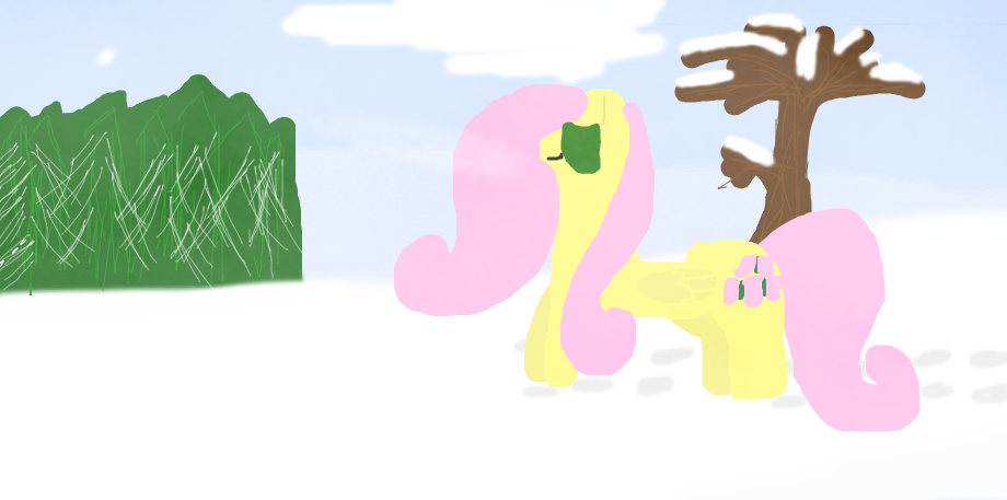 fluttershy in snow by MlpRaidio on DeviantArt