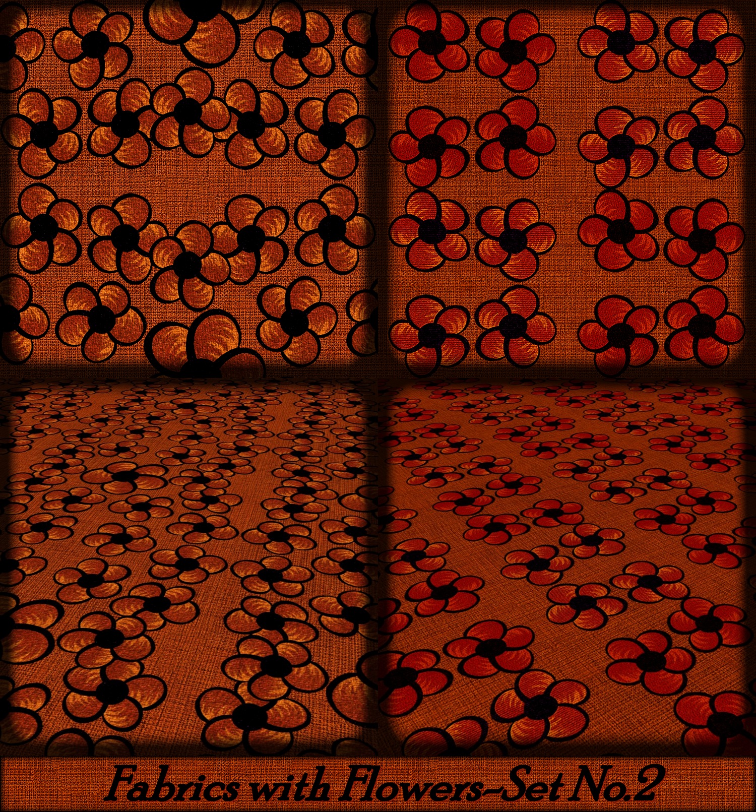 Fabrics with Flowers - Set No.2 by allison731 on DeviantArt