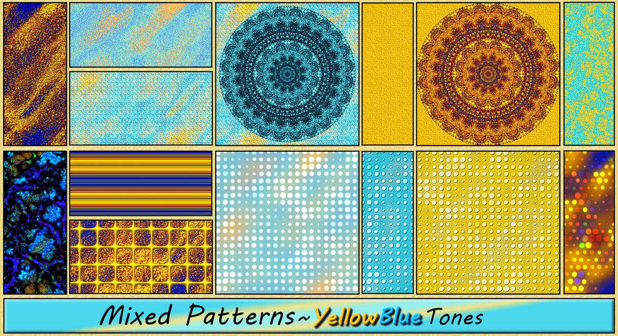 Mixed Patterns-YellowBlue Tones by allison731 on DeviantArt