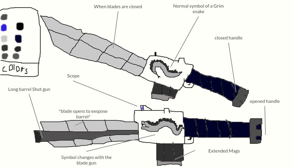 RWBY weapon designs by SilverTheSerperior on DeviantArt