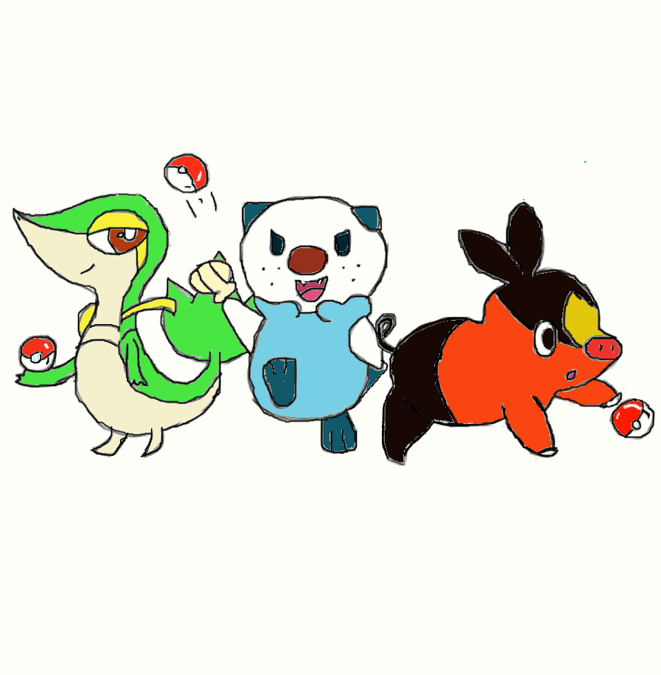 Pokemon Unova Starters by Waterblaster251 on DeviantArt