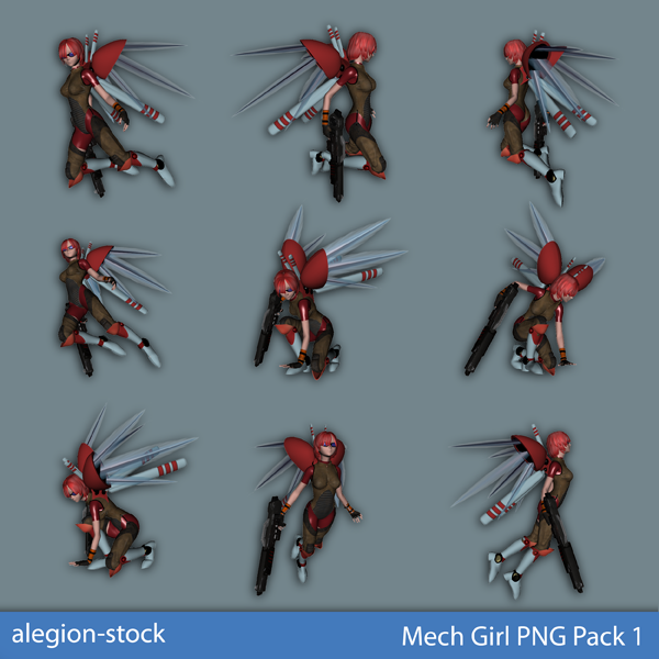Mech Girl PNG Stock Pack 1 by Alegion-stock on DeviantArt