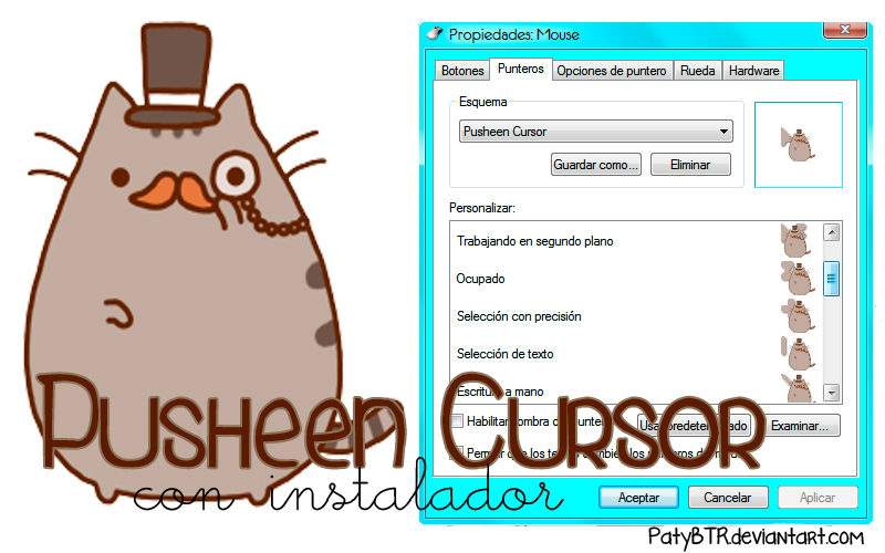 'Pusheen Cursor' by PatyBTR on DeviantArt