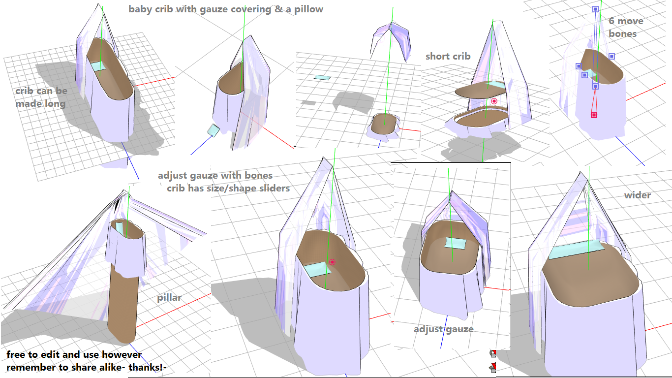 Baby Crib with Gauze 1.05 (MMD DL) by SteelDollS on DeviantArt