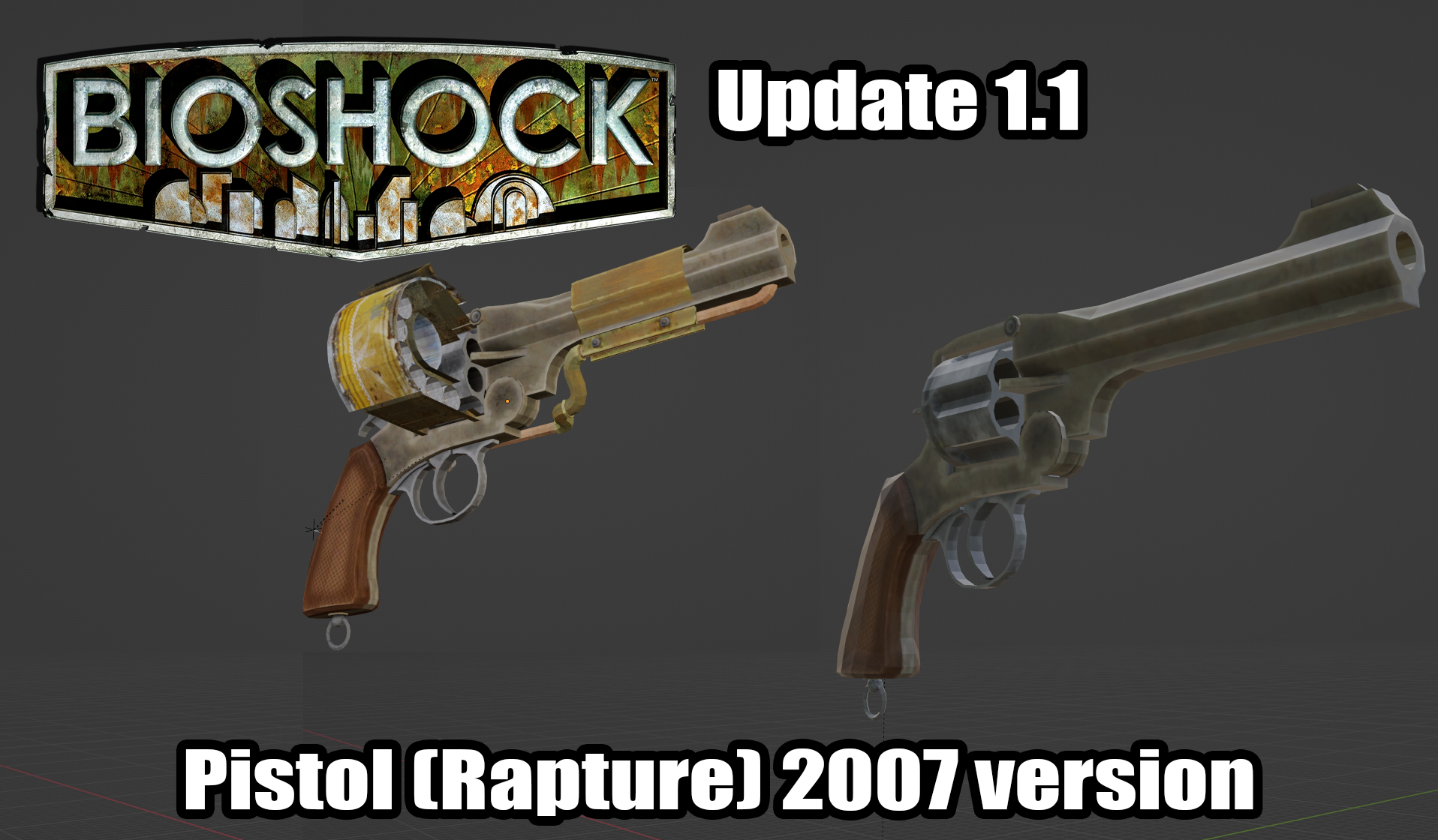 Bioshock 1 Pistol (Rapture) 2007 version DAE by QuantumDogP1 on DeviantArt