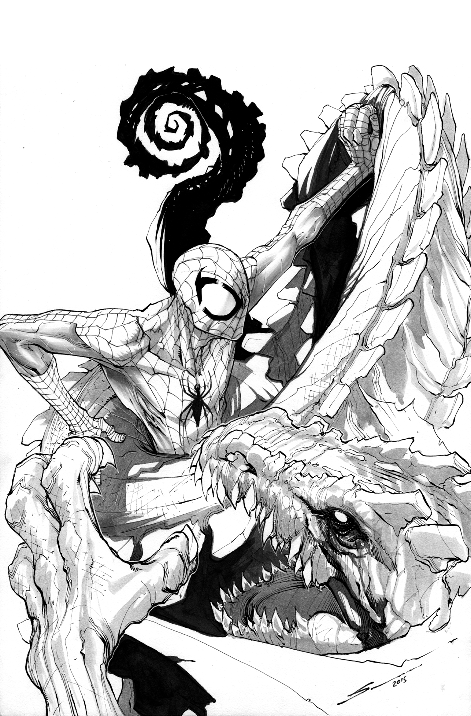 Spiderman vs Lizard by Sandoval-Art on DeviantArt