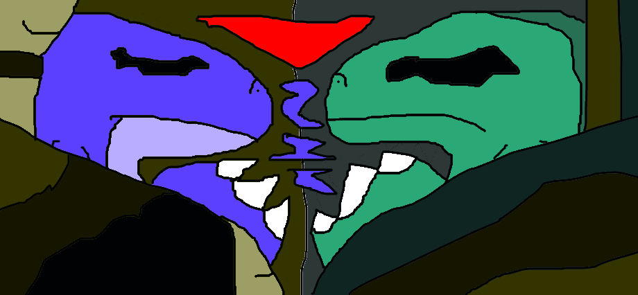 let the hairy ape and lizard rex sleep time by blastbee482 on DeviantArt