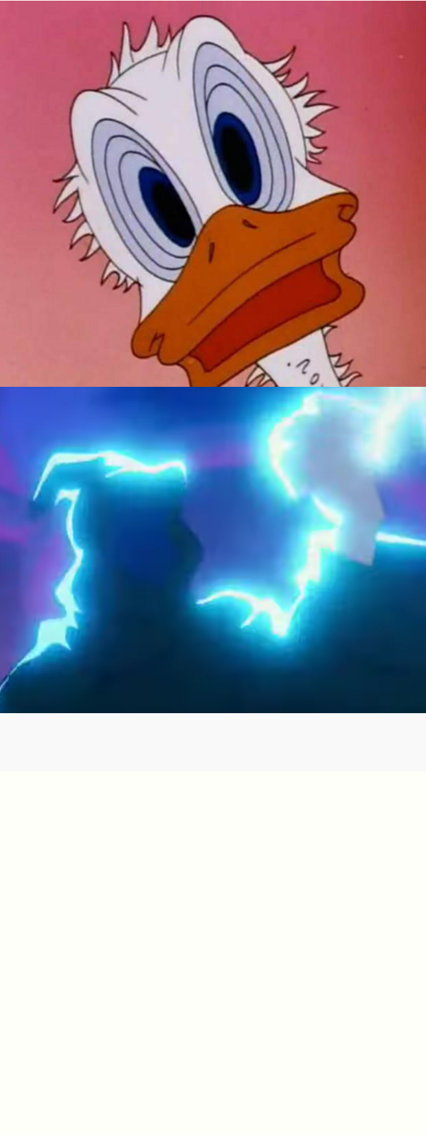 Donald Duck scared by Satan by mymeilarose on DeviantArt