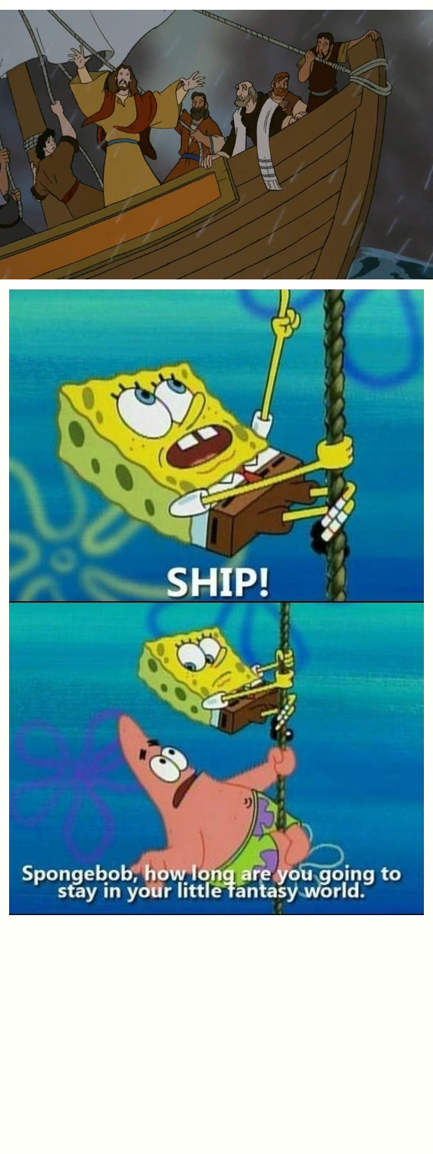 Spongebob up There Jesus Ship by mymeilarose on DeviantArt