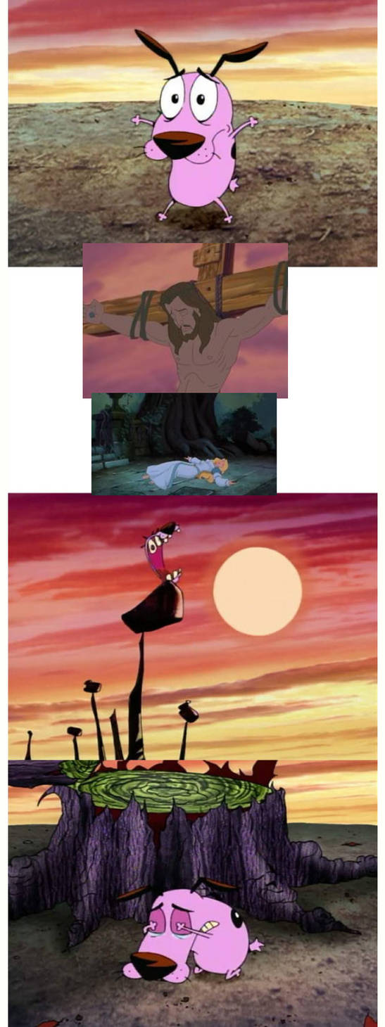 Courage sad at Odette and Jesus Dying by mymeilarose on DeviantArt