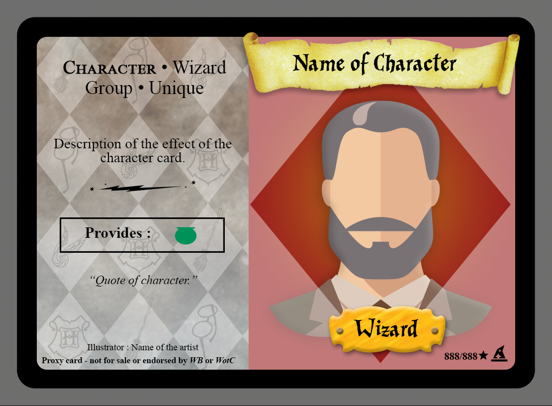 Harry Potter TCG - Template - Character card by rick7thstreet on DeviantArt
