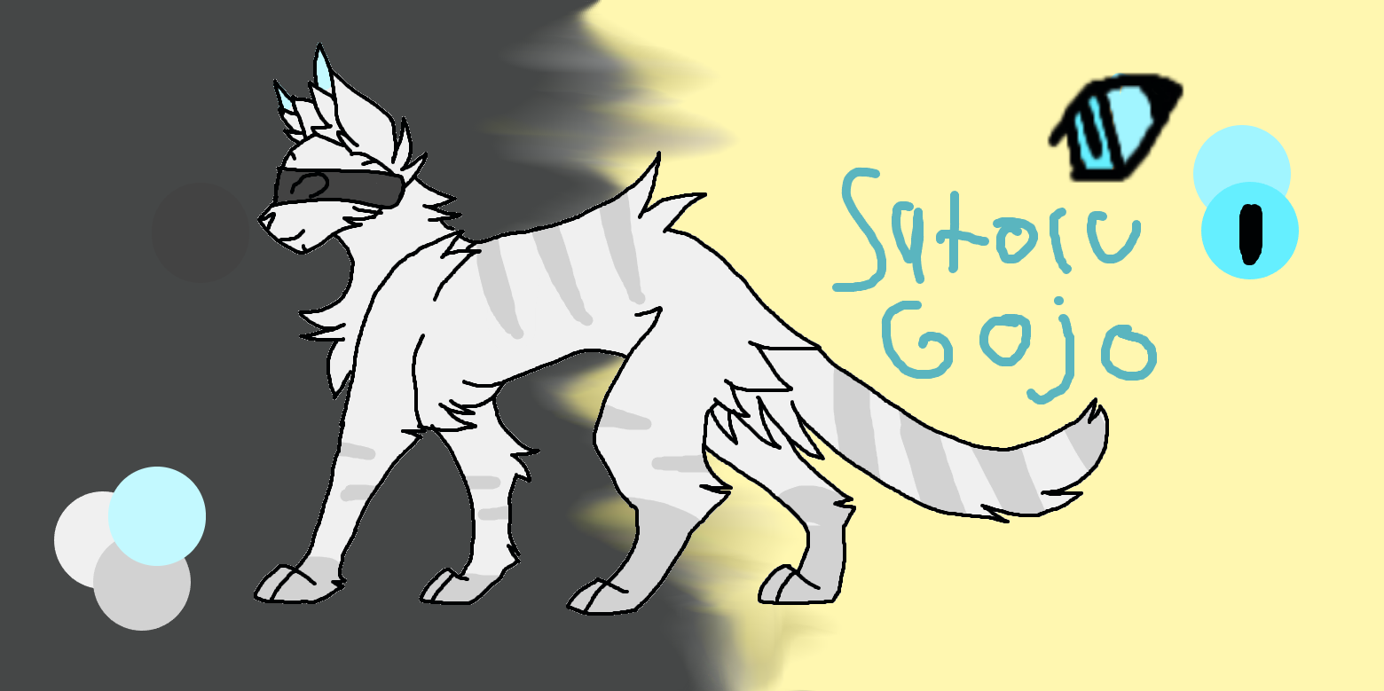 Satoru Gojo as a cat by Zablnc on DeviantArt