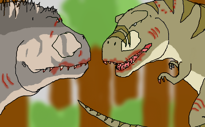 T rex vs Primeval Giganotosaurus by TheSpiderAdventurer on DeviantArt