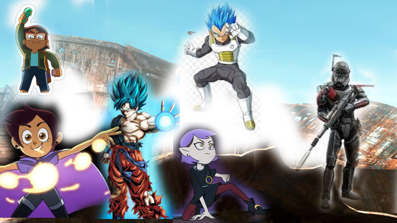 Goku and Luz and Amity And Camila and Vegeta vs by tfwheejack on DeviantArt