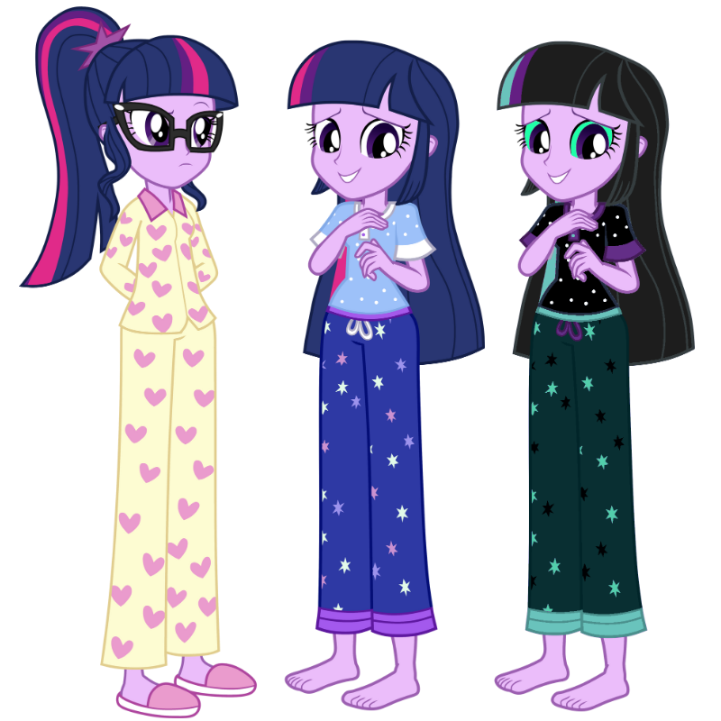The Sparkle sisters in pajamas by MeatInk360 on DeviantArt