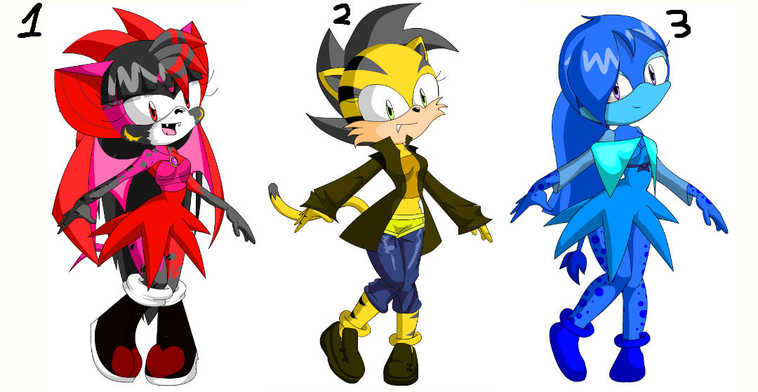 Three Female Mobian Adoptables [OPEN] by MegaToon1234 on DeviantArt