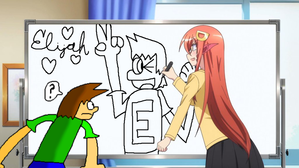 Miia Draws Me in the Whiteboard by MegaToon1234 on DeviantArt