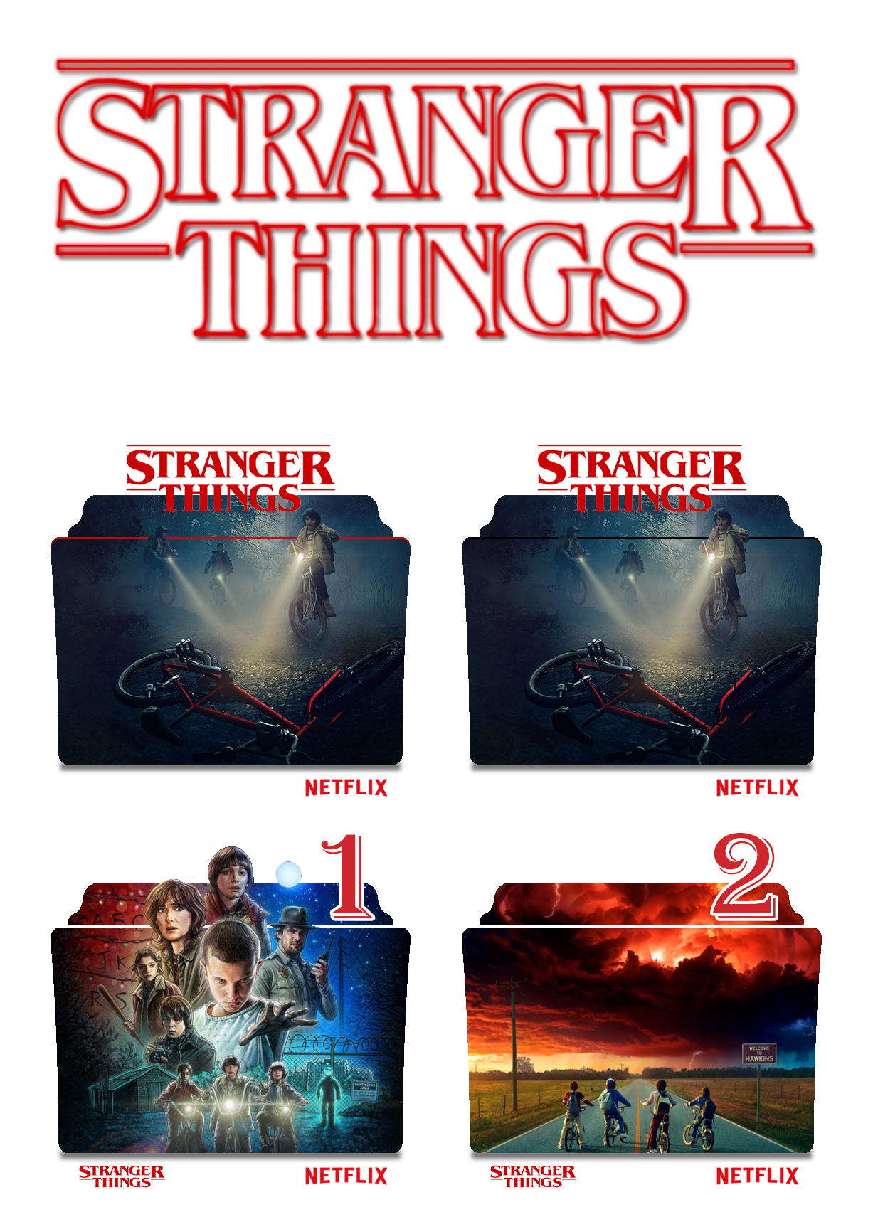 Stranger Things series and season folder icons by Vamps1 on DeviantArt