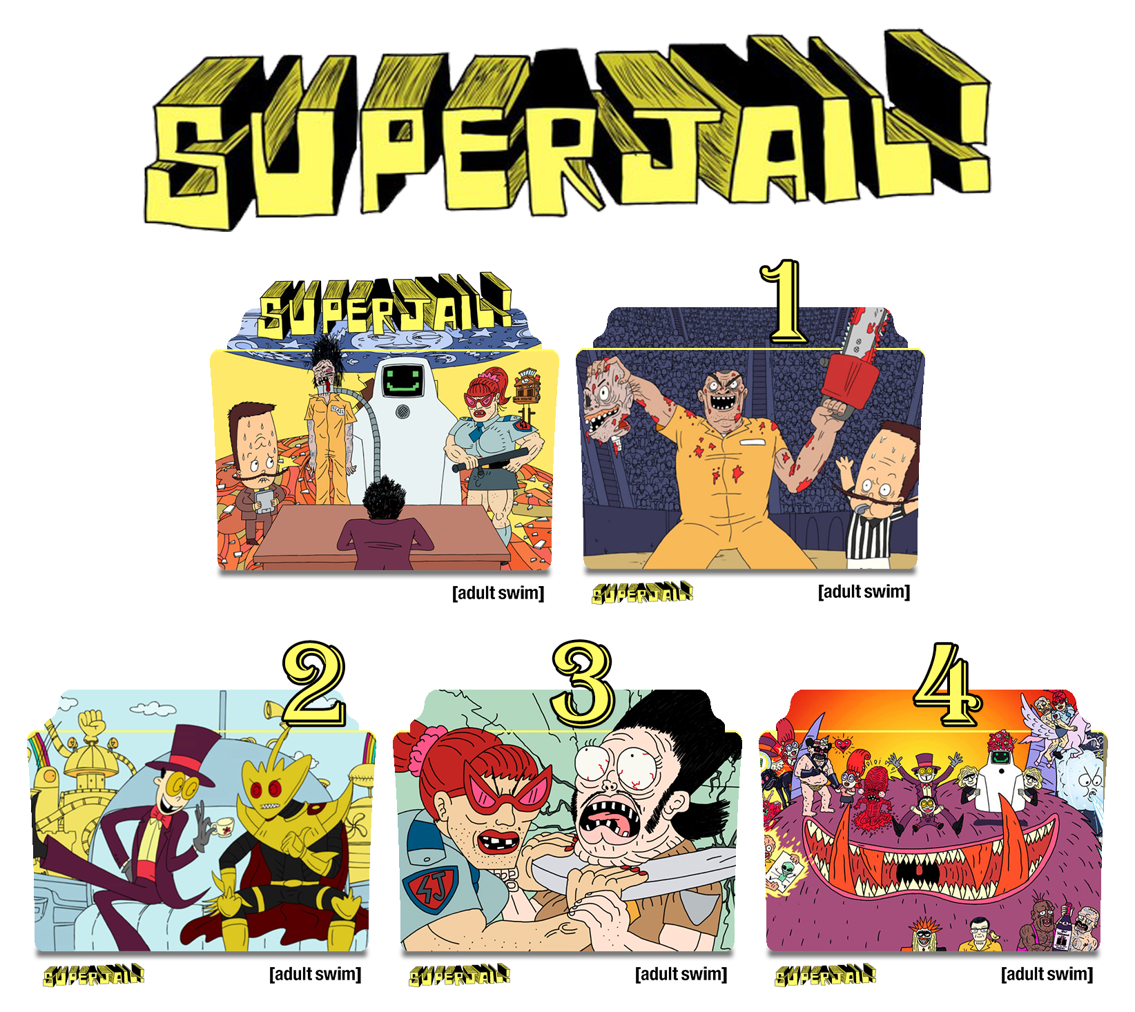 Superjail series and season folder icons by Vamps1 on DeviantArt