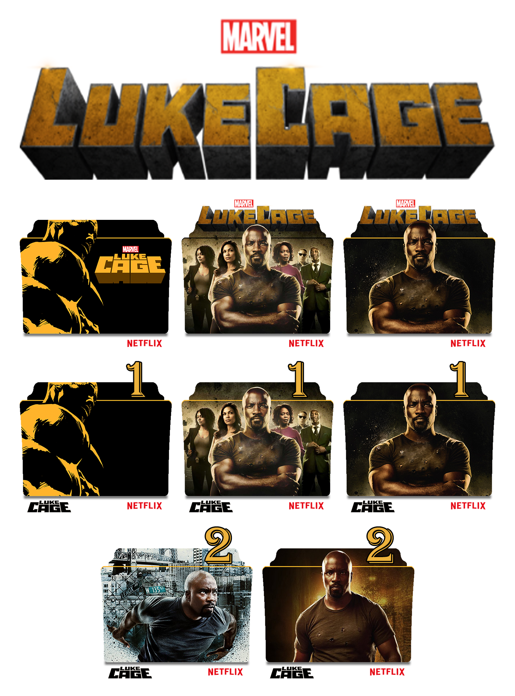 Luke Cage series and season folder icons by Vamps1 on DeviantArt