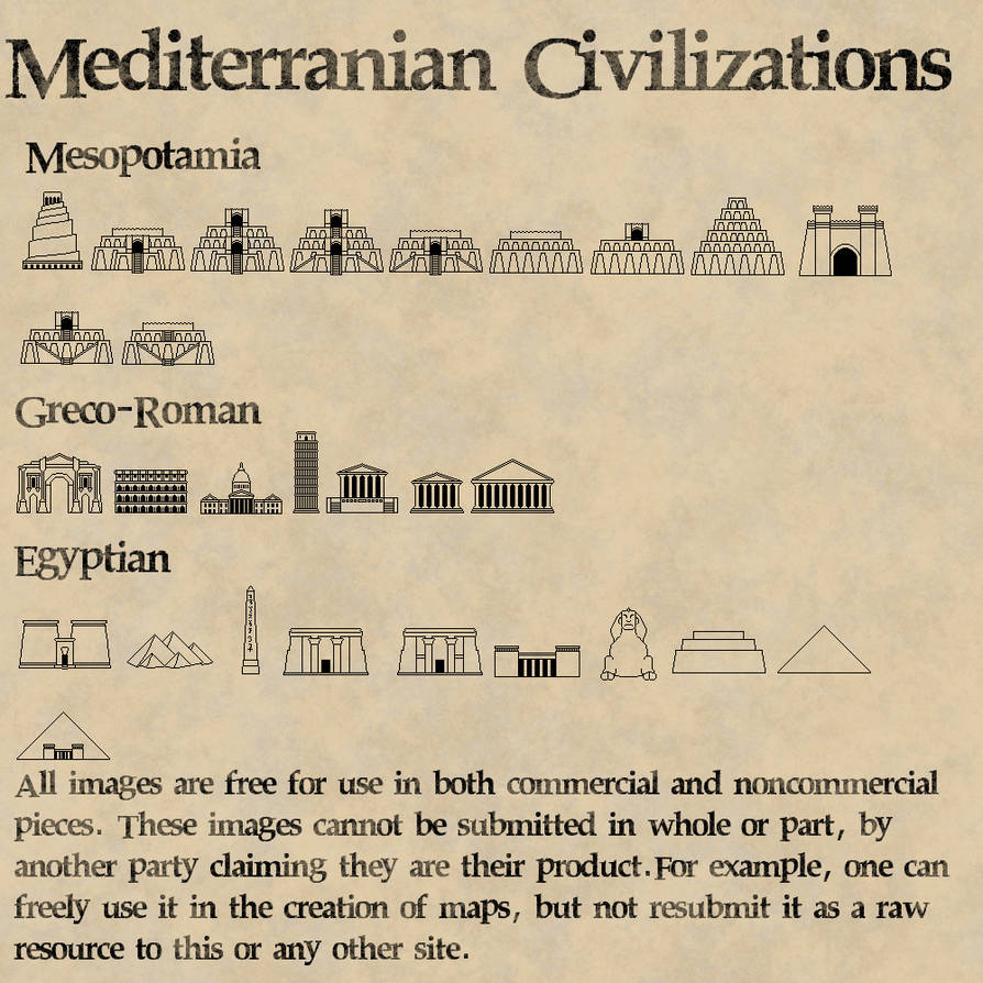 Mediterranian Civilizations Map Icons by EdgarRickets on DeviantArt