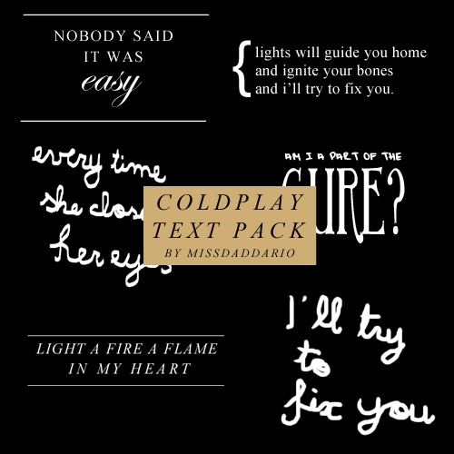 Coldplay text pack by missdaddario on DeviantArt