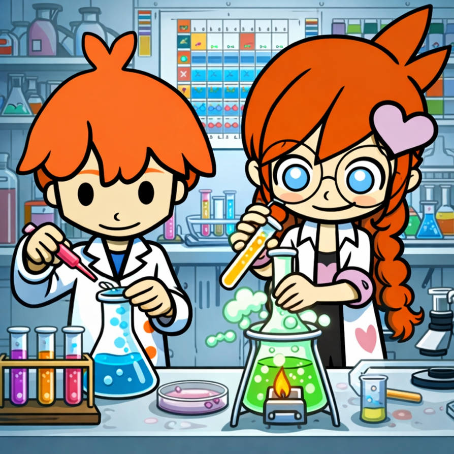 penny and Kenny Performing science experiments by WikiamemJR on DeviantArt