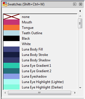 Inkscape / GIMP Swatches (Alicorns / Royals) by 90Sigma on DeviantArt