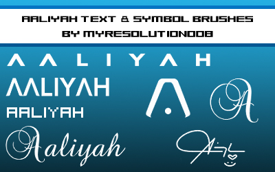 Aaliyah Text Symbol Brush Set by myresolution008 on DeviantArt