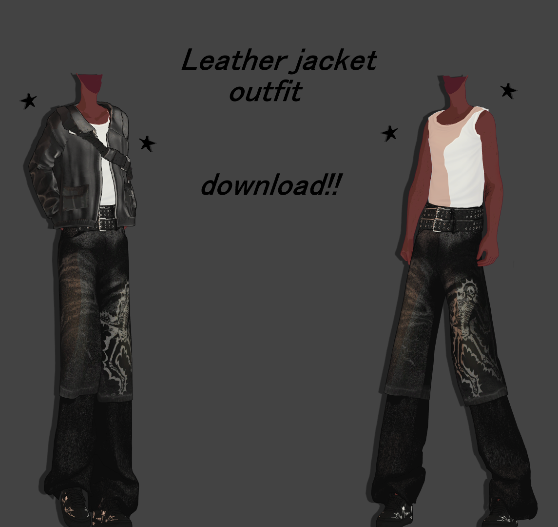 mmd Leather Jacket Outfit DL by legbirg on DeviantArt