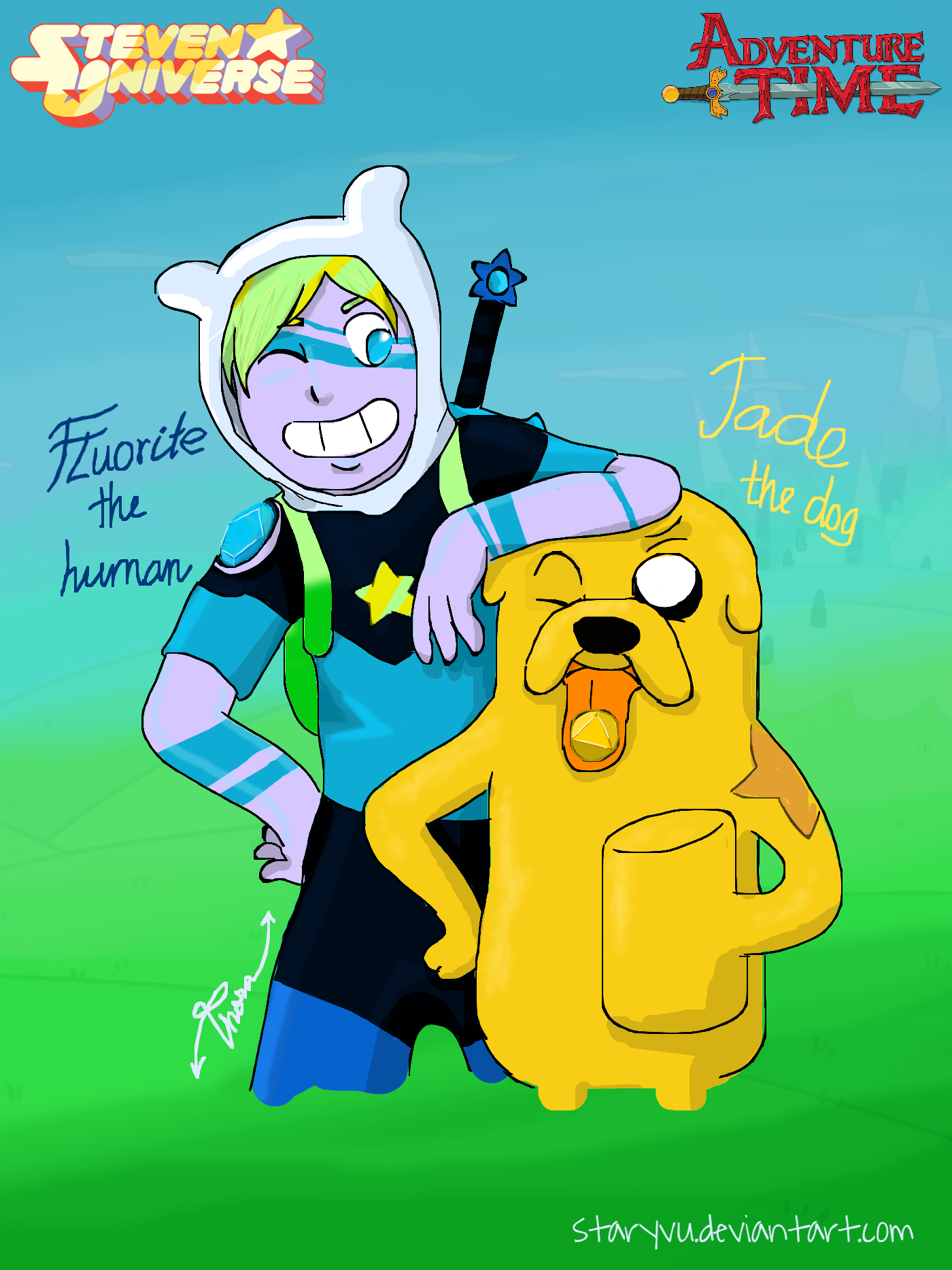 Adventure Time - Steven Universe crossover by Demon-Cat-Art on DeviantArt