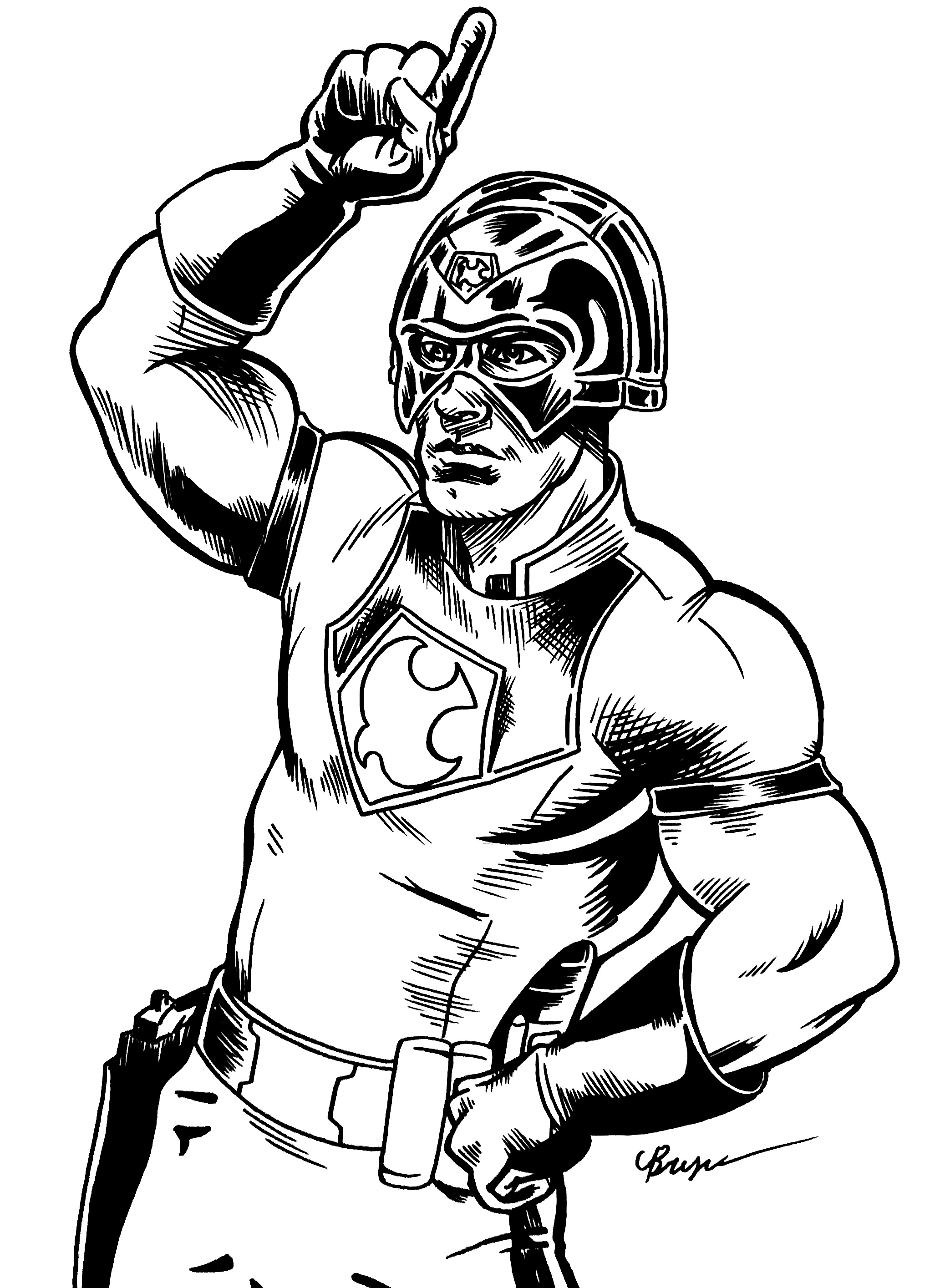 Peacemaker Line Art 2022 by BrYcEBrOwNARTS on DeviantArt