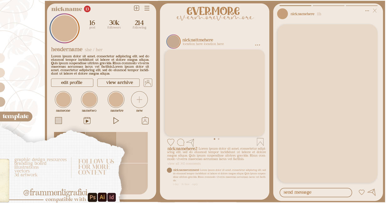 Instagram Replica Template frammentigrafici by frammentigrafici on ...