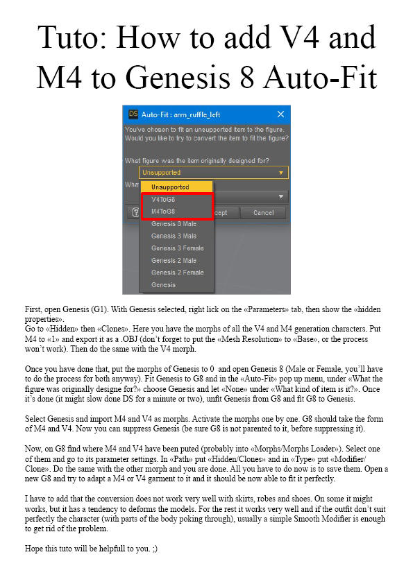 Tutorial- V4/M4 AutoFit for Genesis 8 by Mekheke on DeviantArt