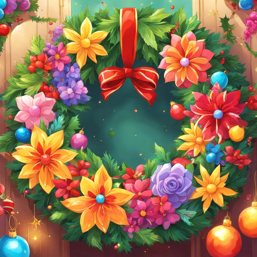 Beautiful christmas flower wreath by nmmarkowa on DeviantArt