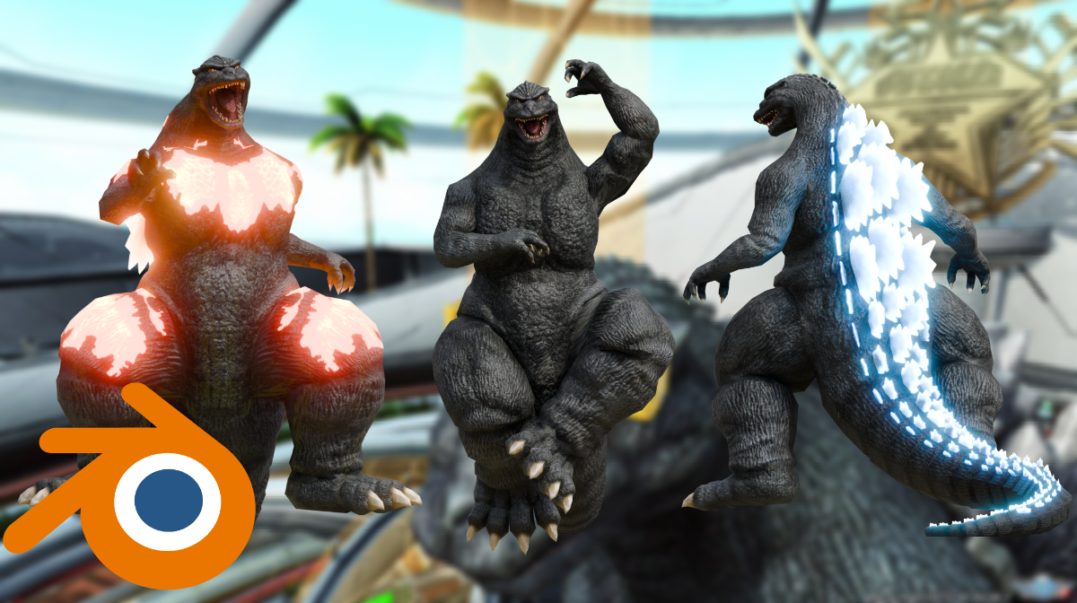 Godzilla PSO2 Blender model download (Version 2) by uhjububu on DeviantArt
