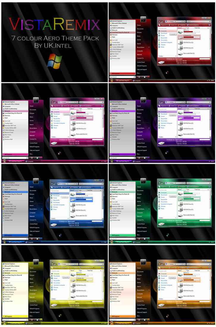 VistaRemix 7colour Theme Pack by UkIntel on DeviantArt