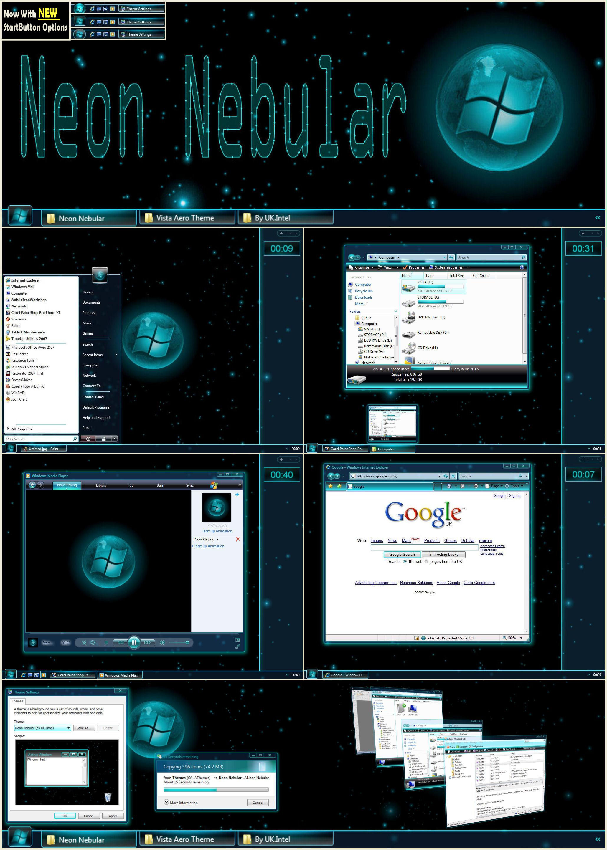 Neon Nebular 64bit Vista Theme by UkIntel on DeviantArt