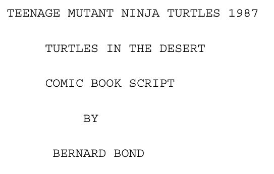 Turtles In The Desert Comic Book Script by n64ization on DeviantArt